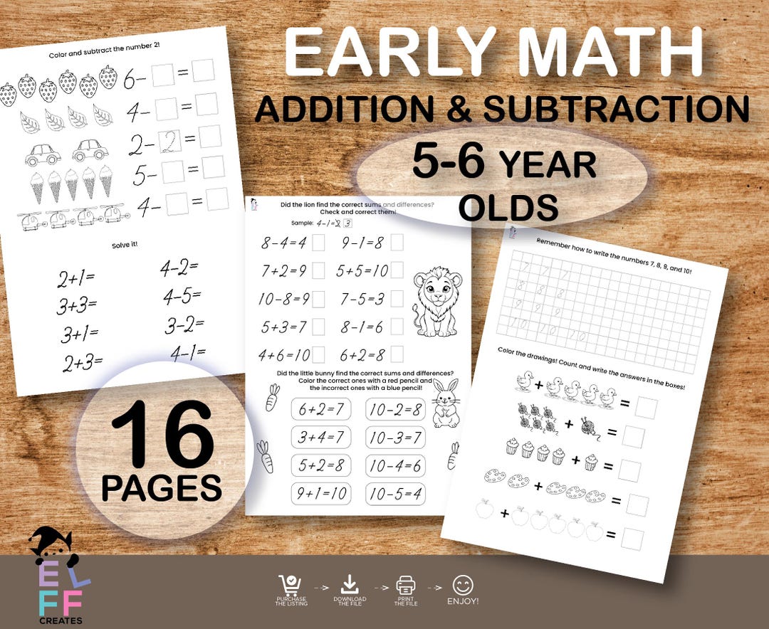 Preschool Math Worksheets, Early Math, Addition & Subtraction ...