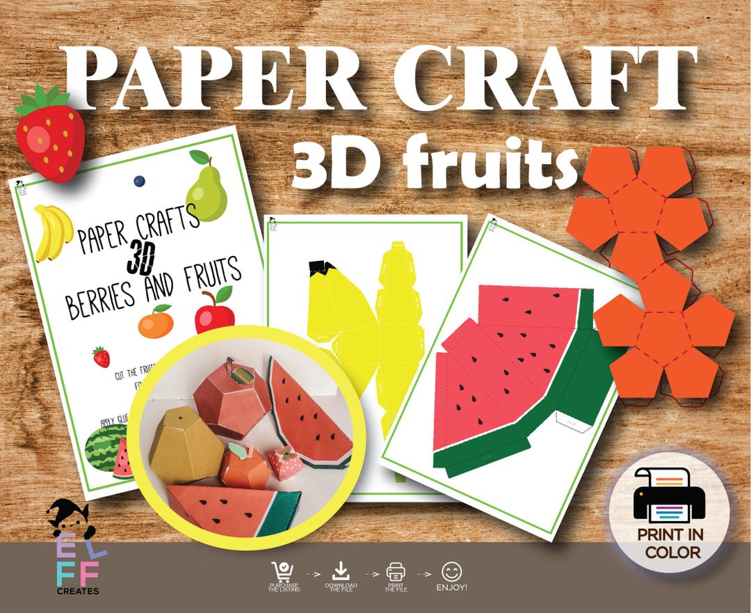 Paper Craft Fruits and Berries - Printable 3D Paper Crafts - Paper ...