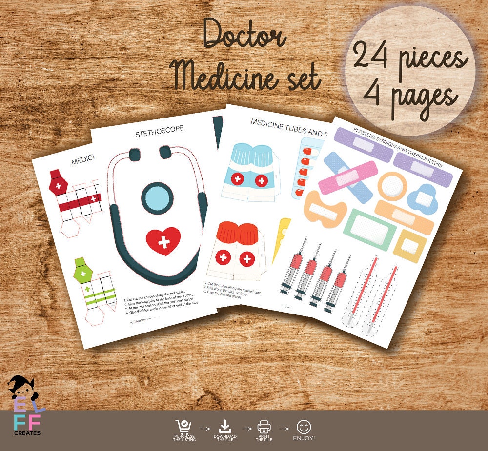 Printable Doctor Kit for Kids Paper Craft Activity Toddler Activities ...