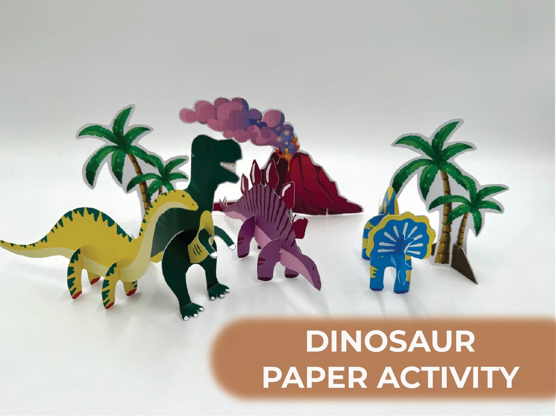 Printable Dinosaur Set for Kids - Paper Craft Activity - Toddler ...