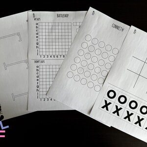 Classic Board Game Set, Battleship - Tic-tac-toe - Hangman - Connect4 ...