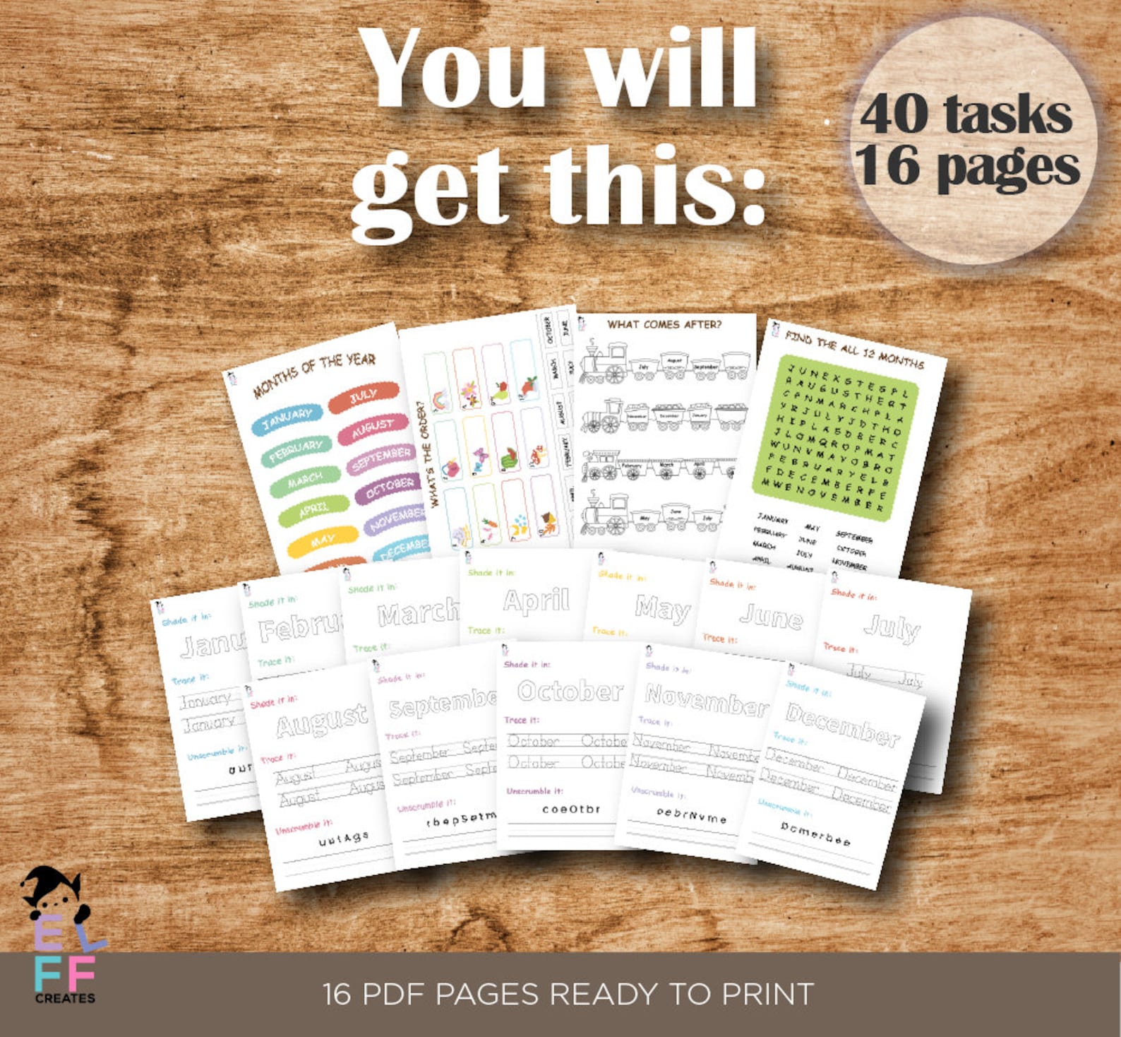 Months of the Year Printables Learning Months Worksheets Tracing ...