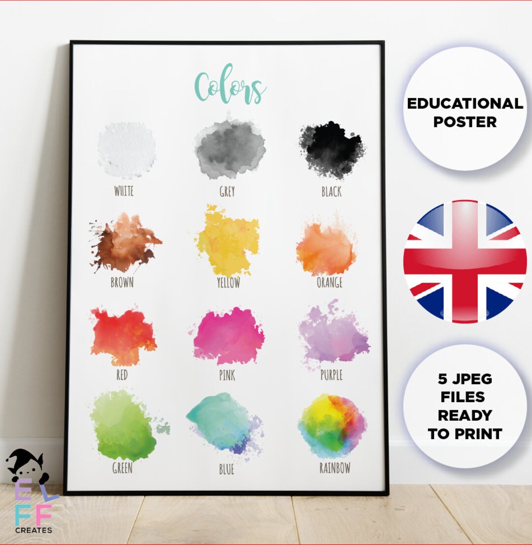 Educational Poster COLORS Printable Learning Material English ...