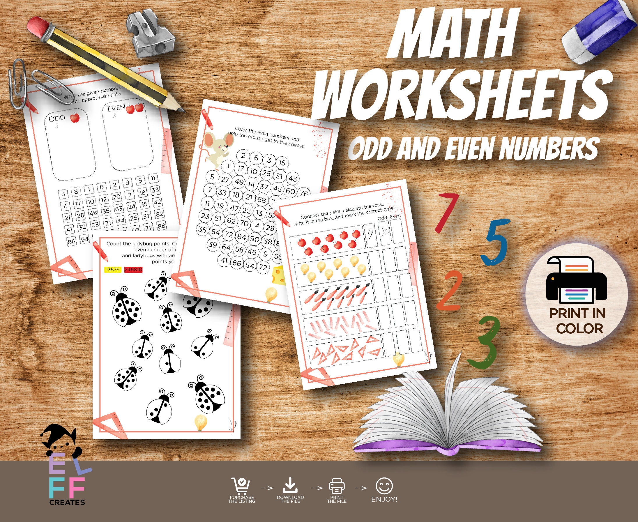 Printable MATH Worksheets Homeschool Montessori Materials Printable ...