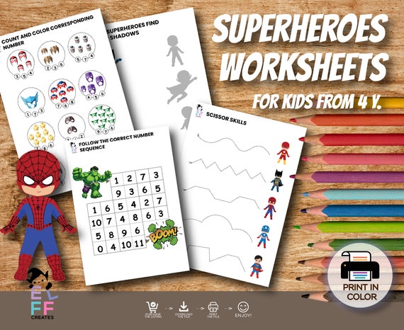 Super Hero Worksheets