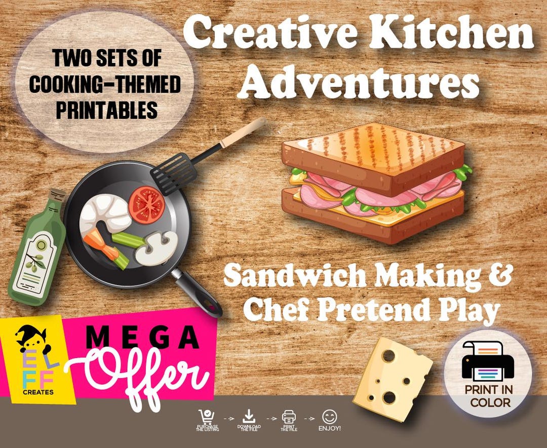 Sandwich Making & Chef Pretend Play - Paper Craft Activity - Toddler ...