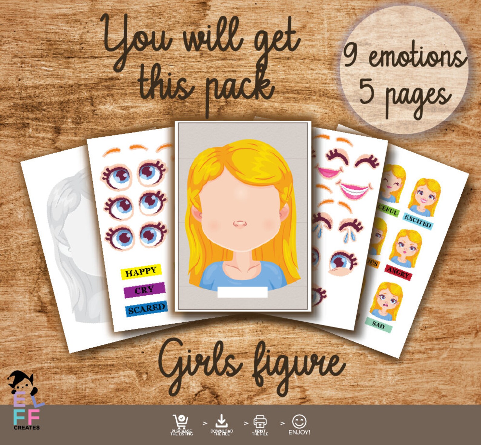Emotions Activity for Kids - Boy and Girl Printable - Toddler Feeling ...