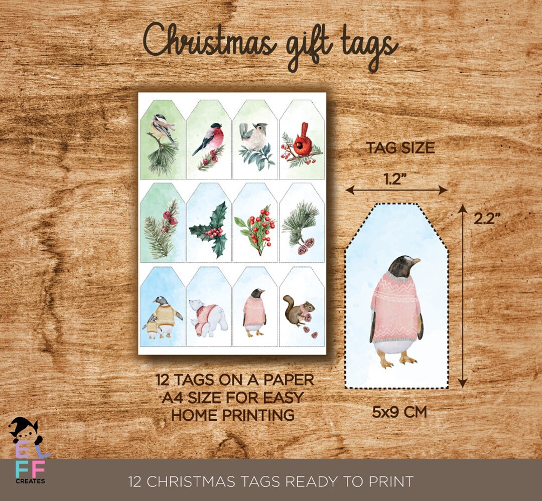 Printable Christmas Gift Tags CUSTOM Christmas Gift Tags Christmas Gift ...