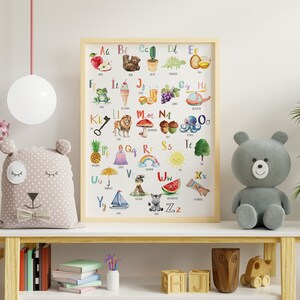 ALPHABET ACTIVITY SET Watercolor Poster Montessori Flashcards Bundle ...