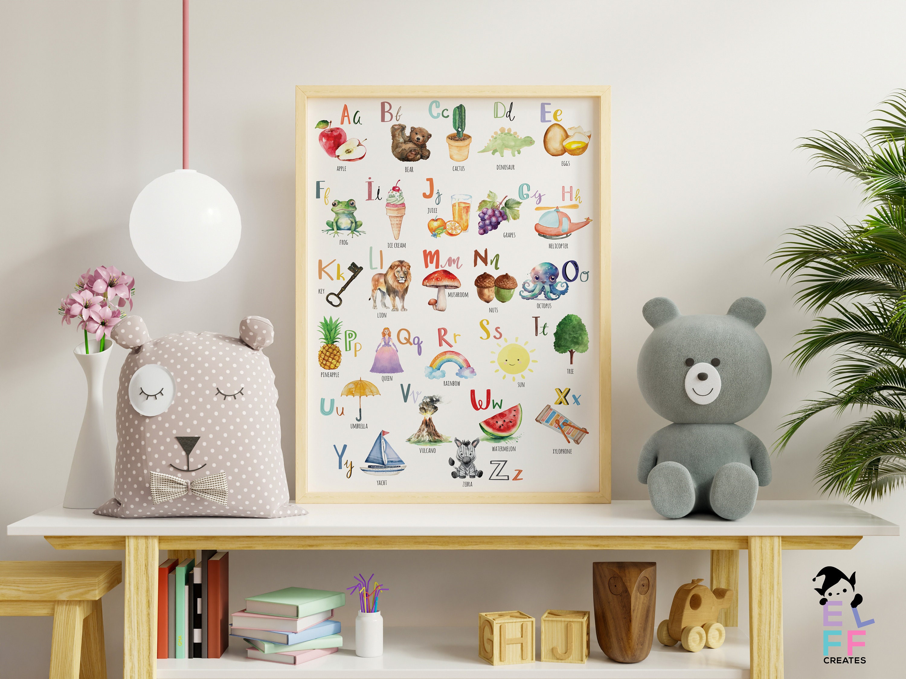 ALPHABET ACTIVITY SET Watercolor Poster Montessori Flashcards Bundle ...