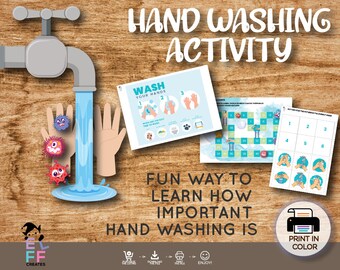Wash Your Hands Printable Activity for Toddler, Preschool Homeschool ...