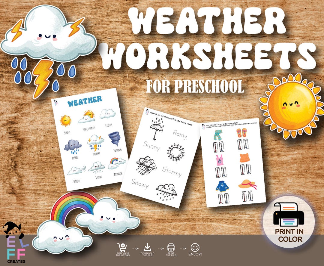 WEATHER Worksheets - Homeschool Montessori Materials - Printable ...