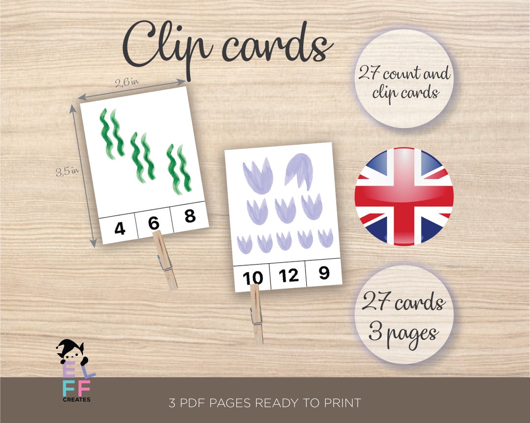 Counting Clip Cards - Educational Flashdards - Learning Material for ...