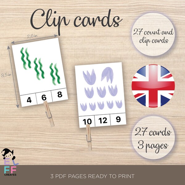 Count and Clip Cards - Etsy