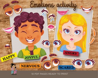 Emotions Activity for Kids Version Printable Toddler Feeling Chart ...