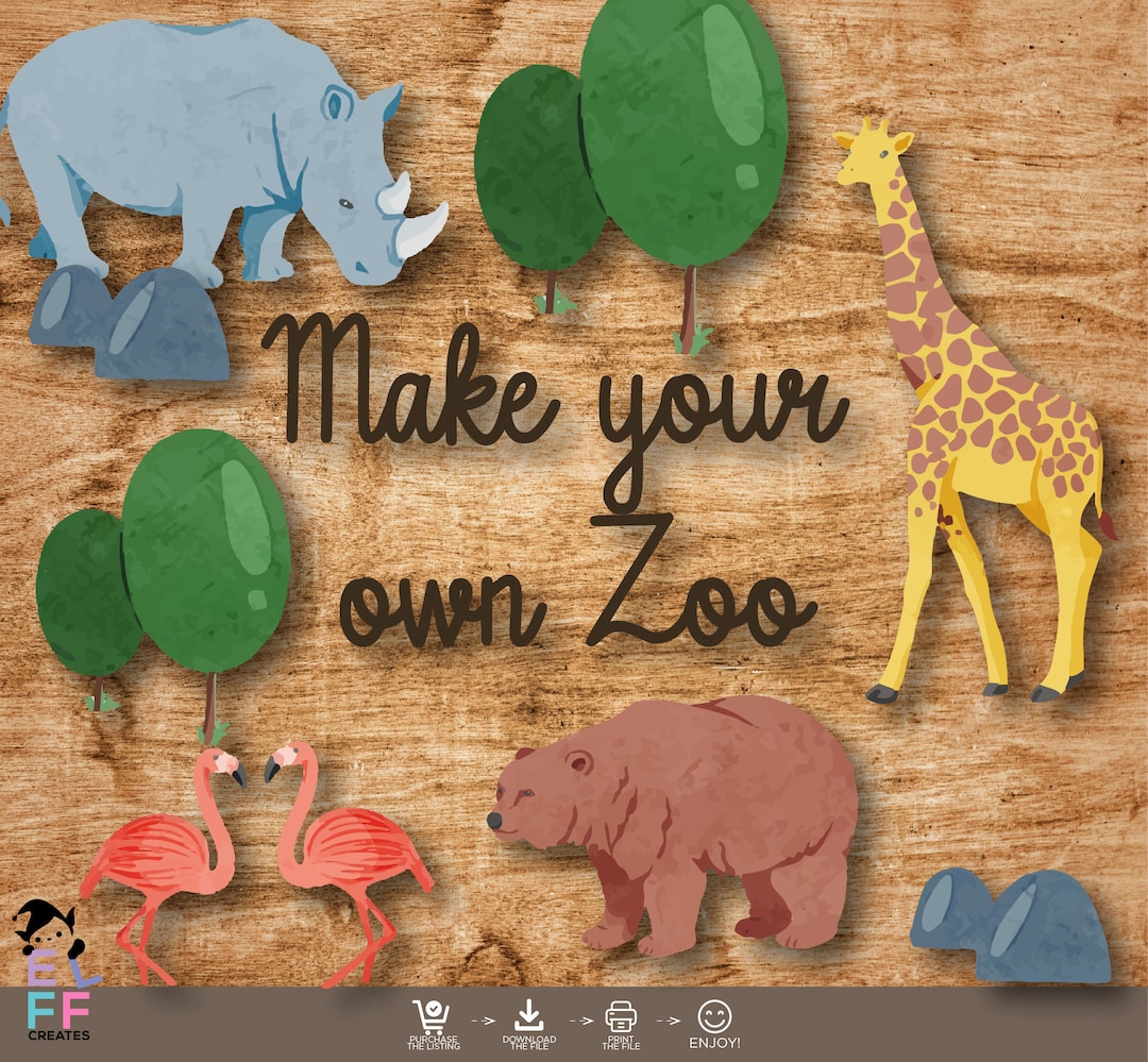 Printable Zoo Park and Paper Animals, Activities for Kids - Etsy