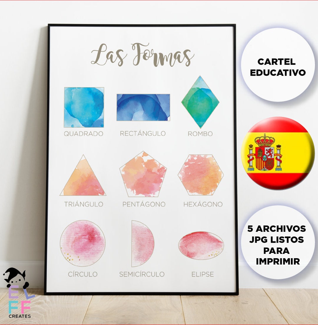 Cartel Educativo En Español Las Formas GEOMETRIC SHAPES Printable ...