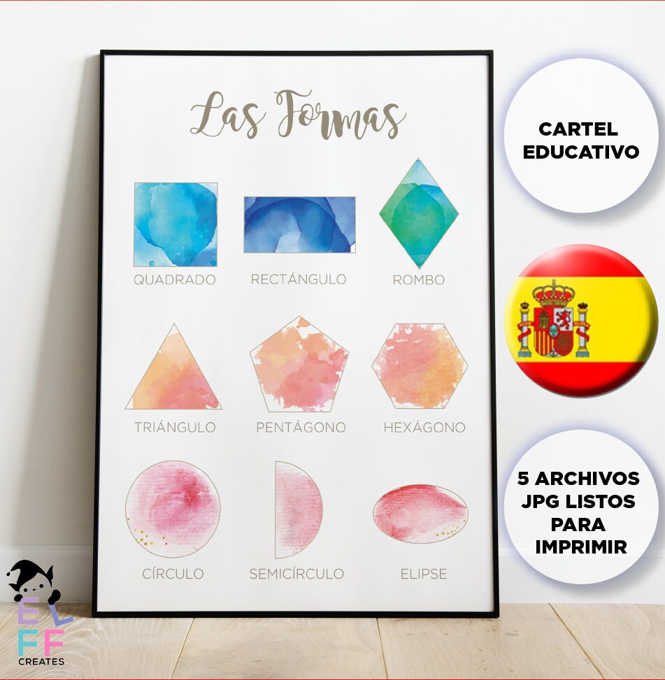 Cartel Educativo En Español Las Formas GEOMETRIC SHAPES Printable ...