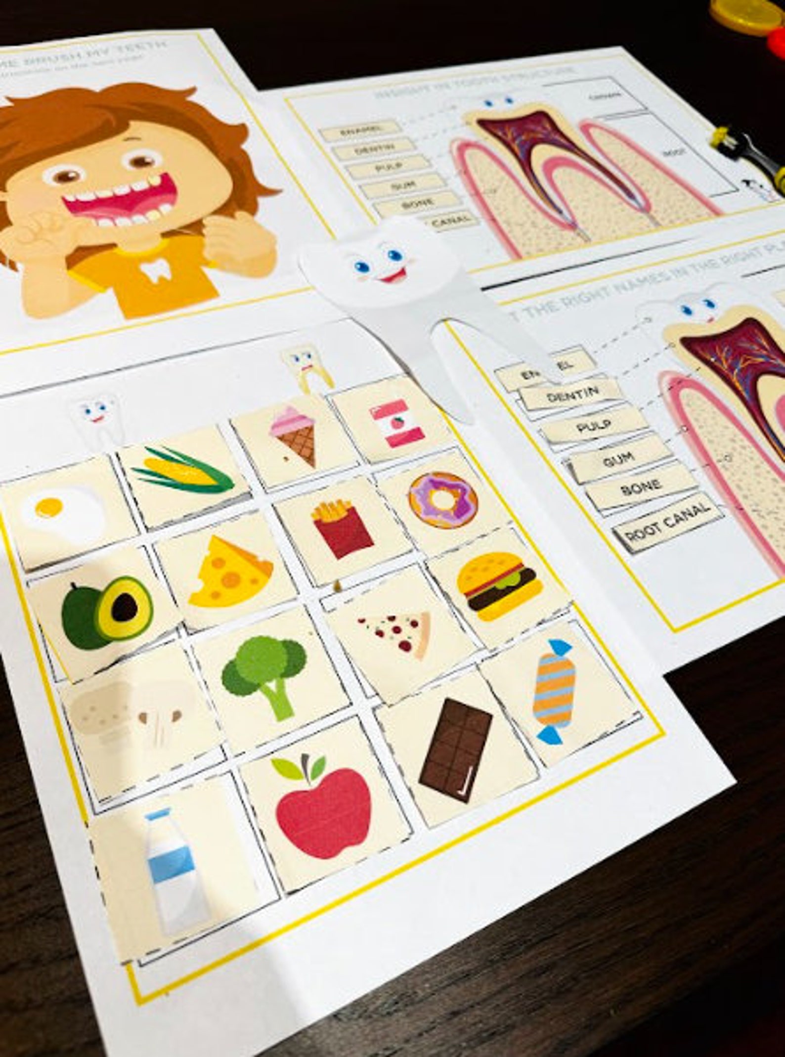 Printable DENTAL HEALTH Worksheets Homeschool Montessori Materials ...