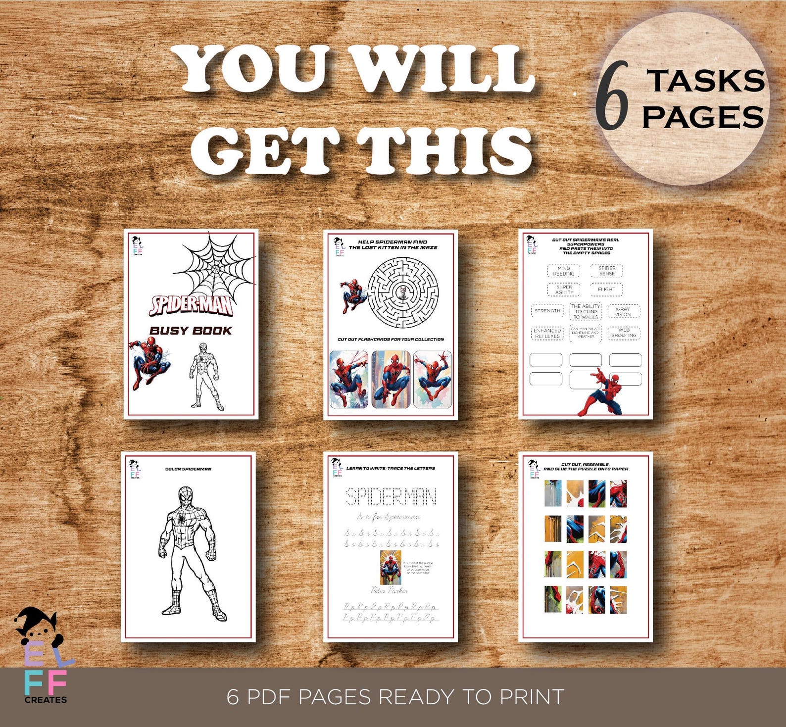 Spiderman Busy Book Printable Superheroes Worksheets Homeschool ...