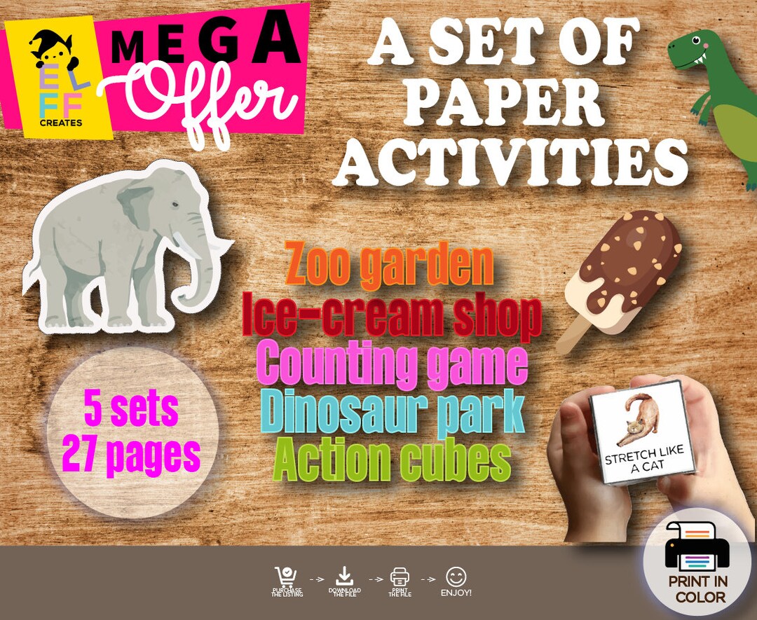 Set of Printable Crafts - Activities for Kids - Printable Games - Paper ...