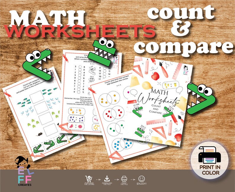 Printable MATH Worksheets - Comparing Numbers - Greater Than Less Than ...