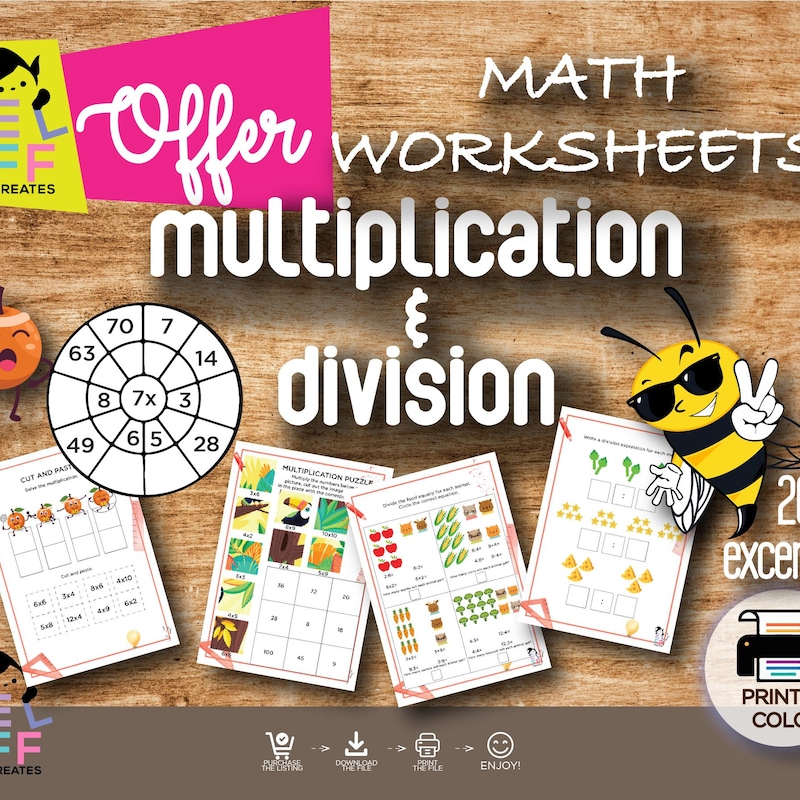 Multiplication and Division Worksheet - Etsy