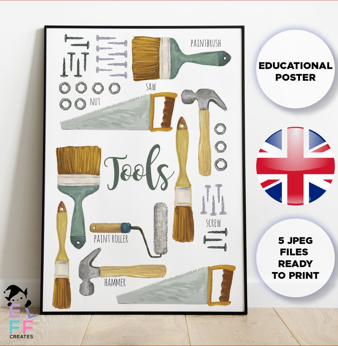 TOOLS Printable Poster Printable Learning Material Homeschool Preschool ...