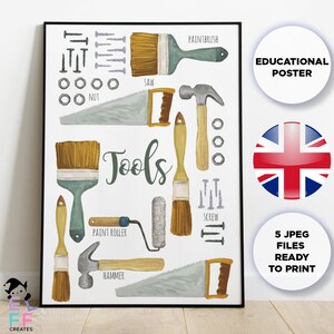 TOOLS Printable Poster Printable Learning Material Homeschool Preschool ...