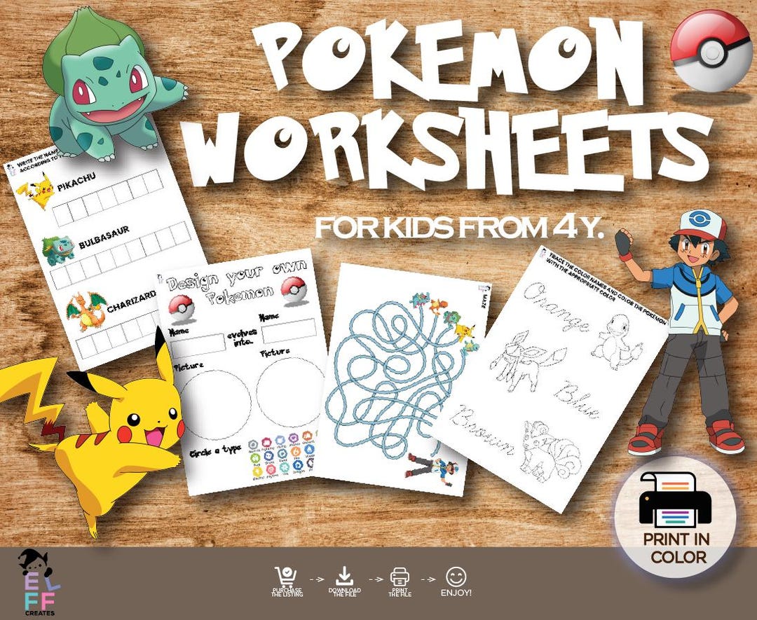 Printable Pokemon Worksheets homeschool Montessori Materials Printable ...