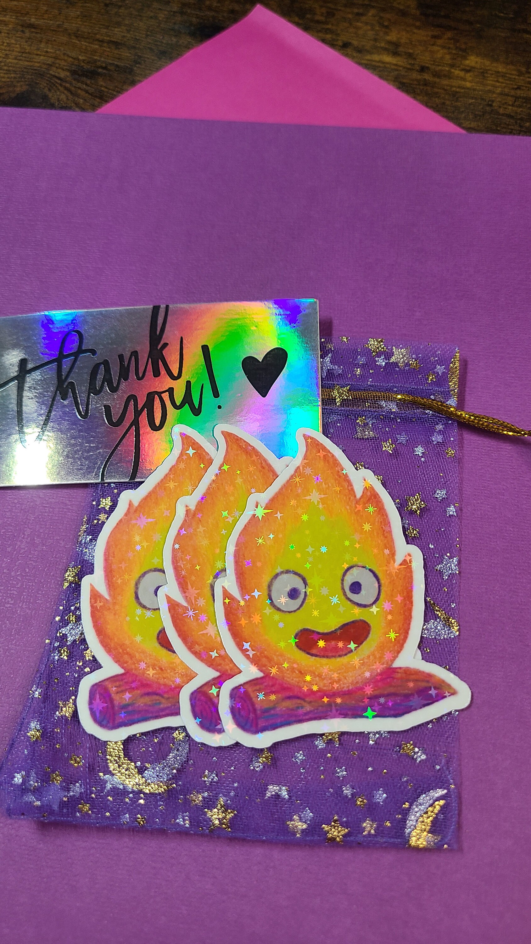 Sparkly Calcifer Fan Art Sticker Studio Ghibli Howls Moving Castle ...