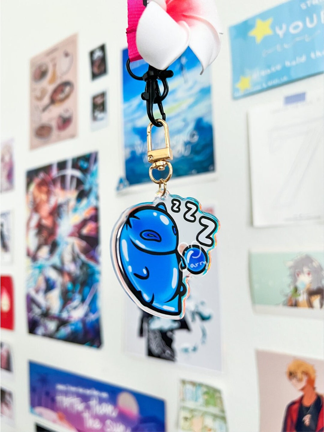 Gekko Sleepy Dizzy Acrylic Keychain - Etsy