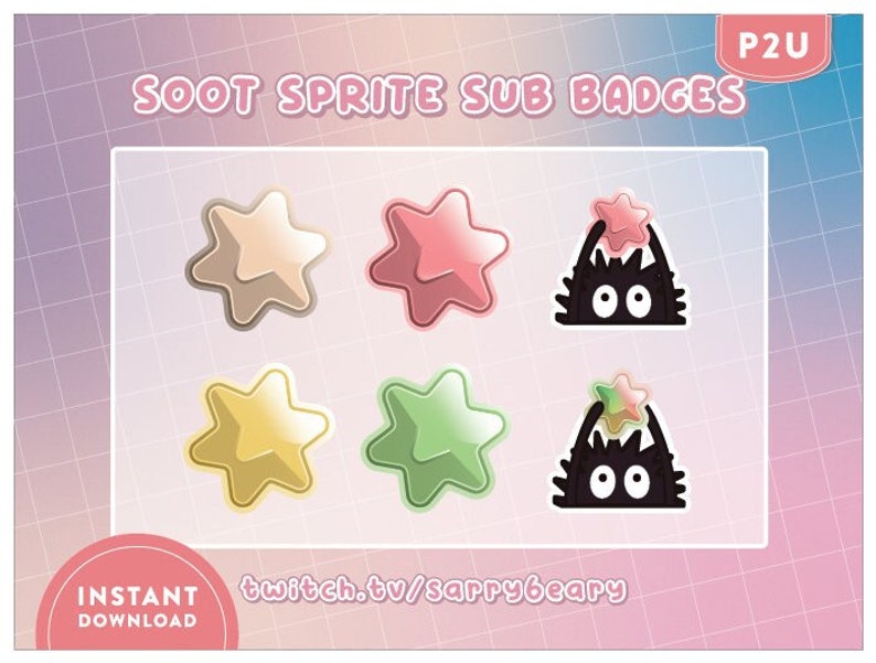 Ghibli Soot Sprite Sub/bit Badges ~ for Twitch/youtube | Studio Ghibli ...