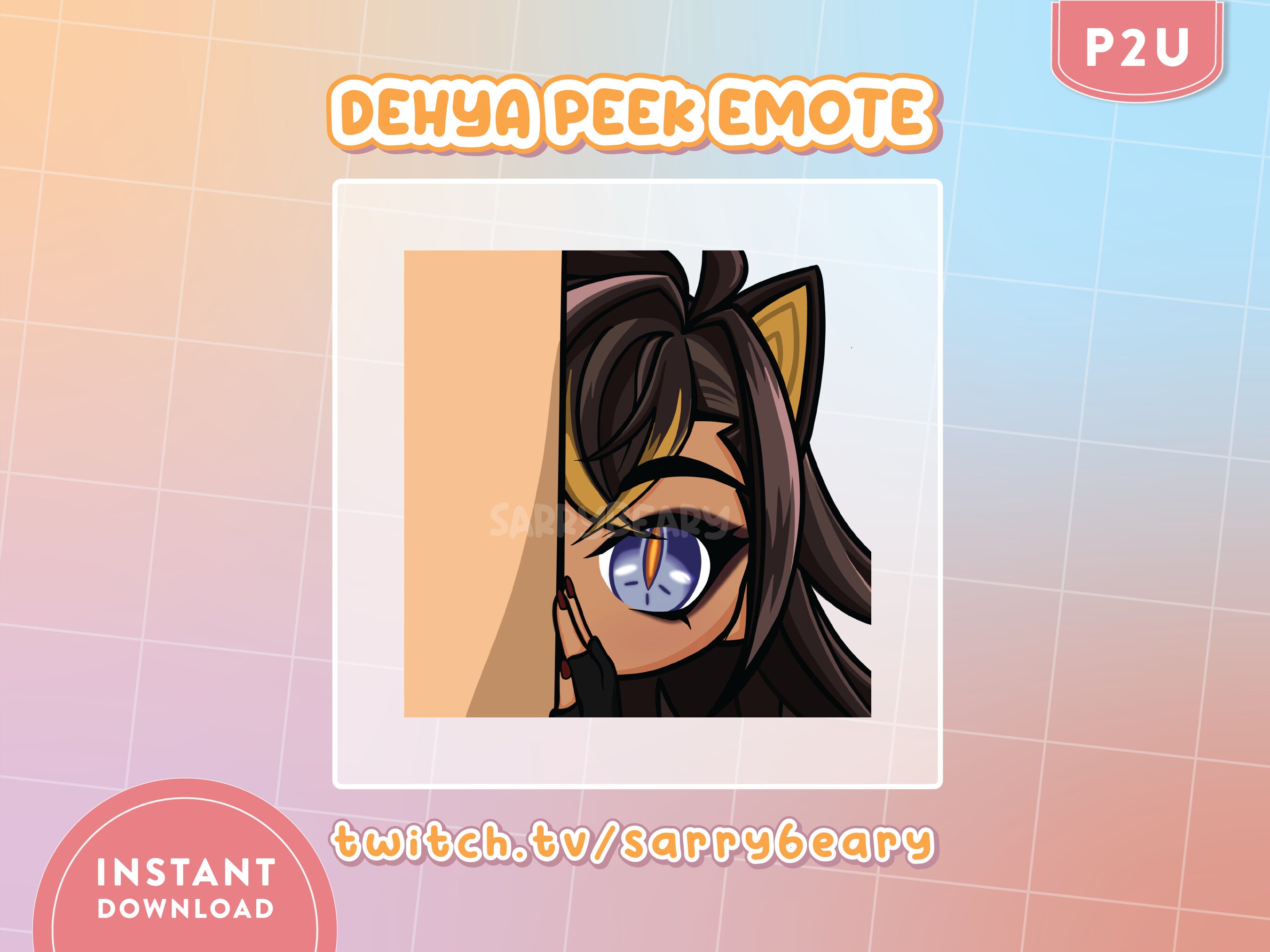 Dehya Genshin Impact Peeking Emote for Twitch/youtube/discord - Etsy Canada