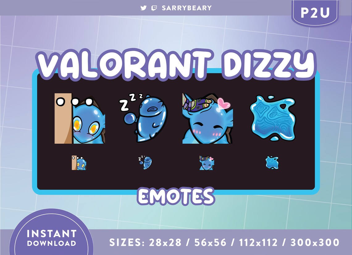 Cute Valorant Gekko Dizzy Emote Set for Twitch/youtube/discord - Etsy