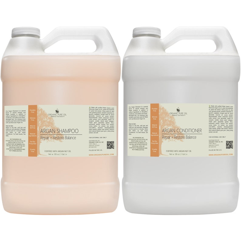 Moroccan Argan Oil Shampoo & Conditioner Set: Natural Repair, Restore ...
