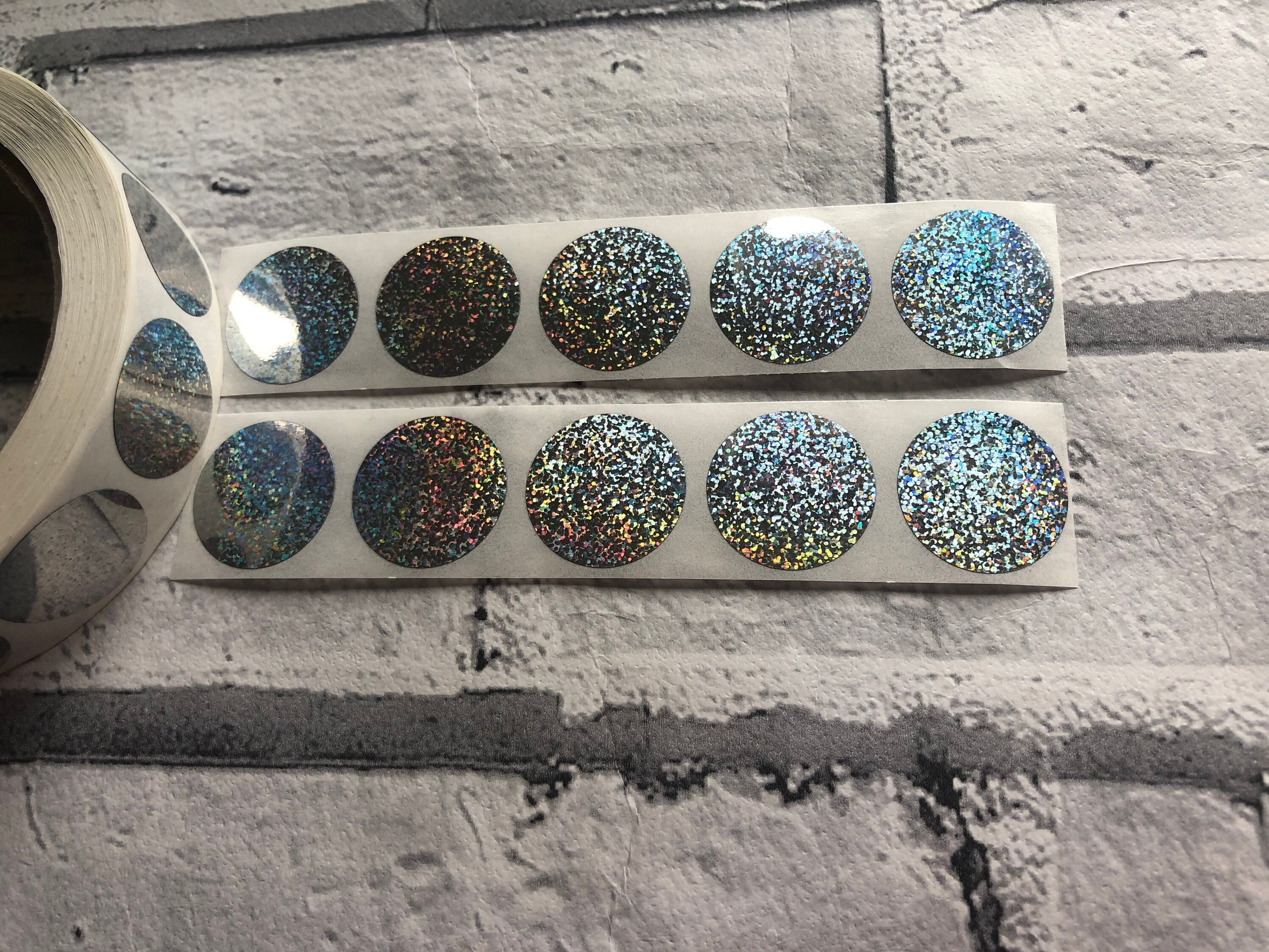 Silver Glitter Holographic Scratch off Stickers Prize Thank - Etsy UK