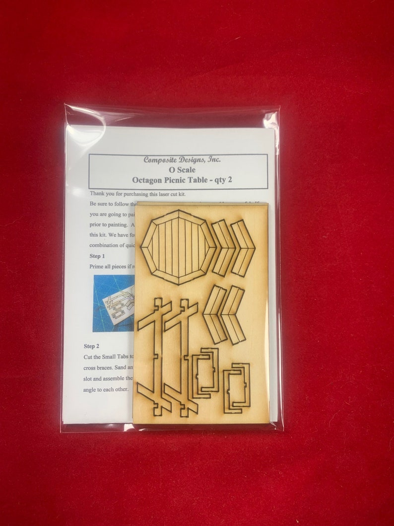 N, HO & O Scale Laser Cut Octagon Picnic Table Kit - Etsy