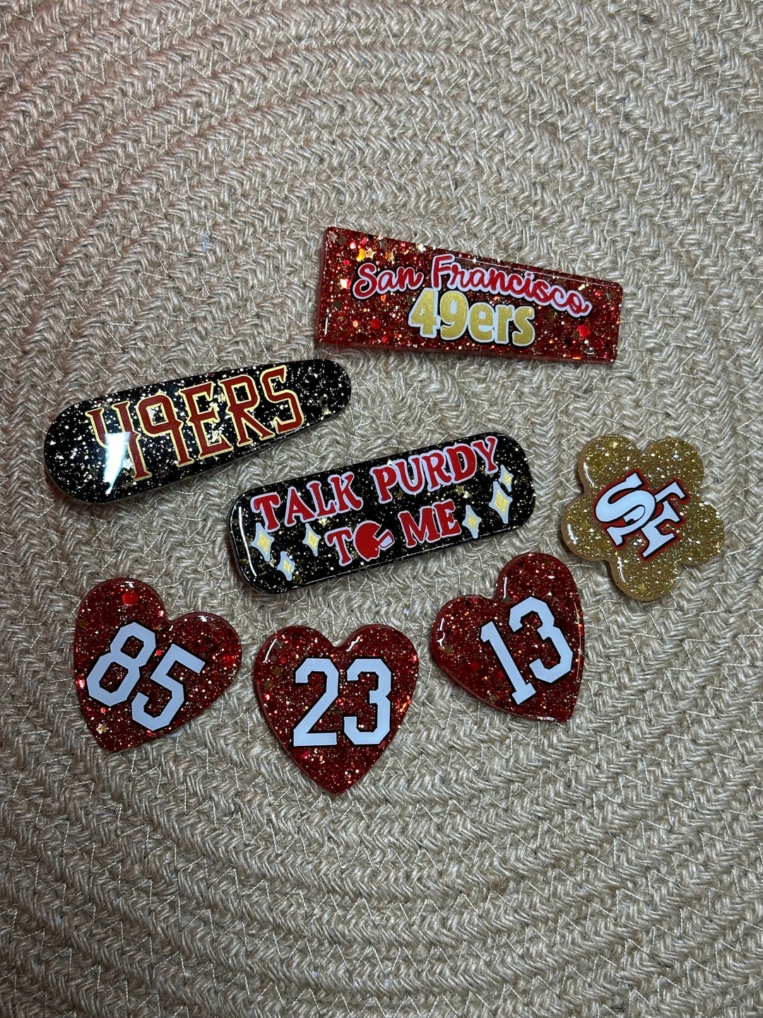 NEW 49ers Hair Clips San Francisco Hair Clips Talk Purdy Hair Clips ...