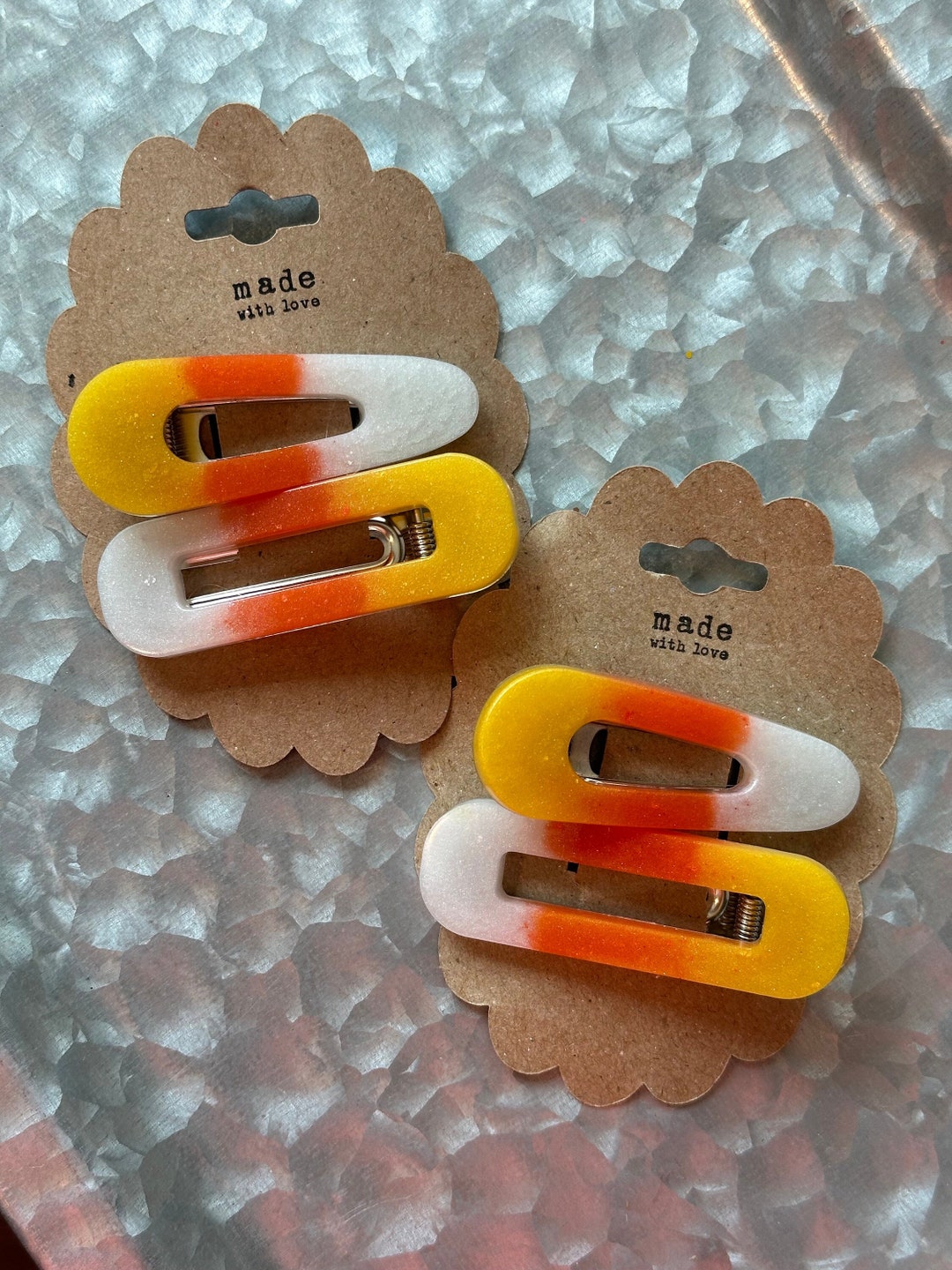 NEW Candy Corn Hair Clips Halloween Hair Clips Ombre Hair Clips Candy ...