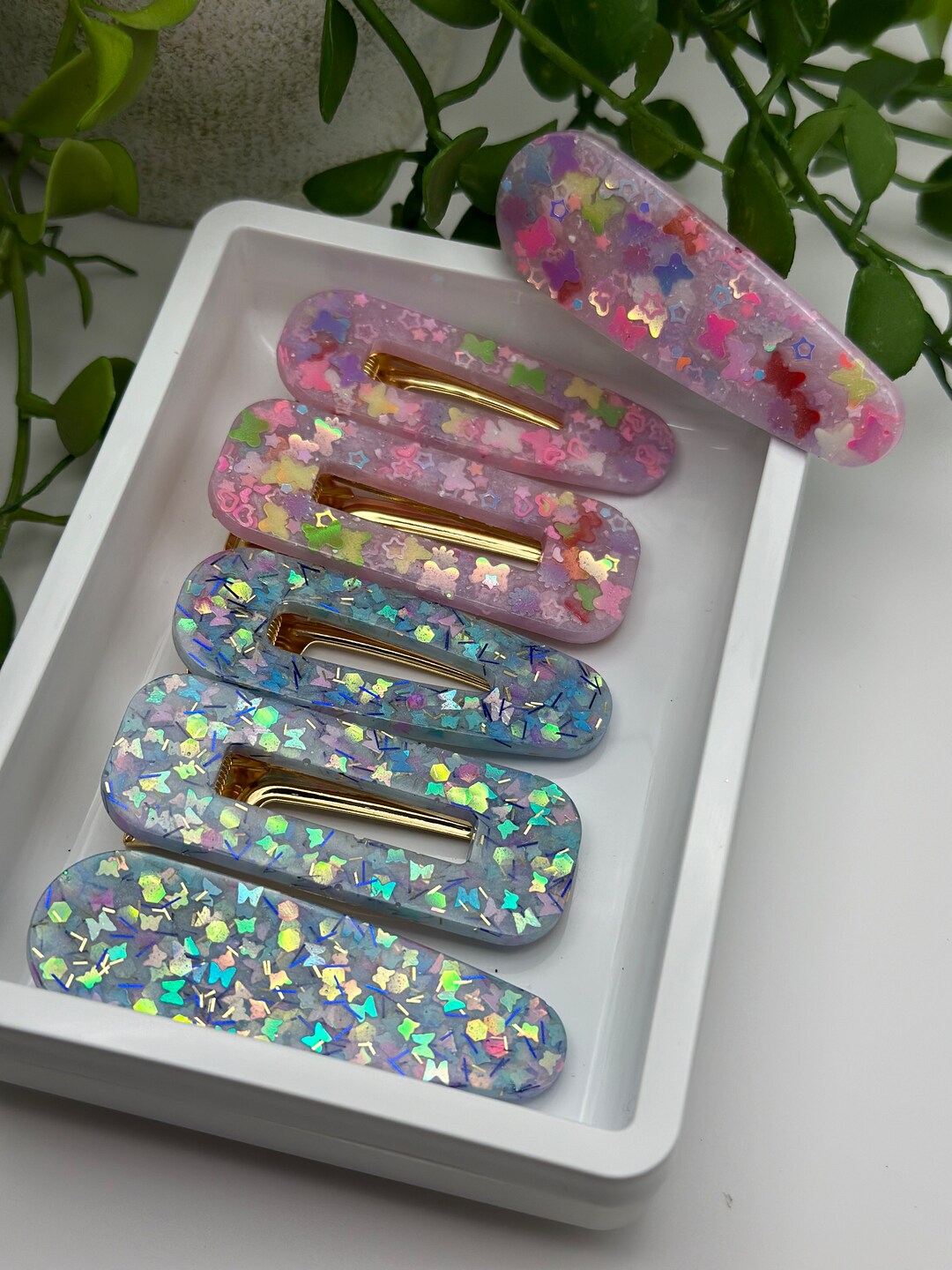 Butterfly Hair Clips Spring Hair Clips Glitter Hair Clips Purple Hair ...