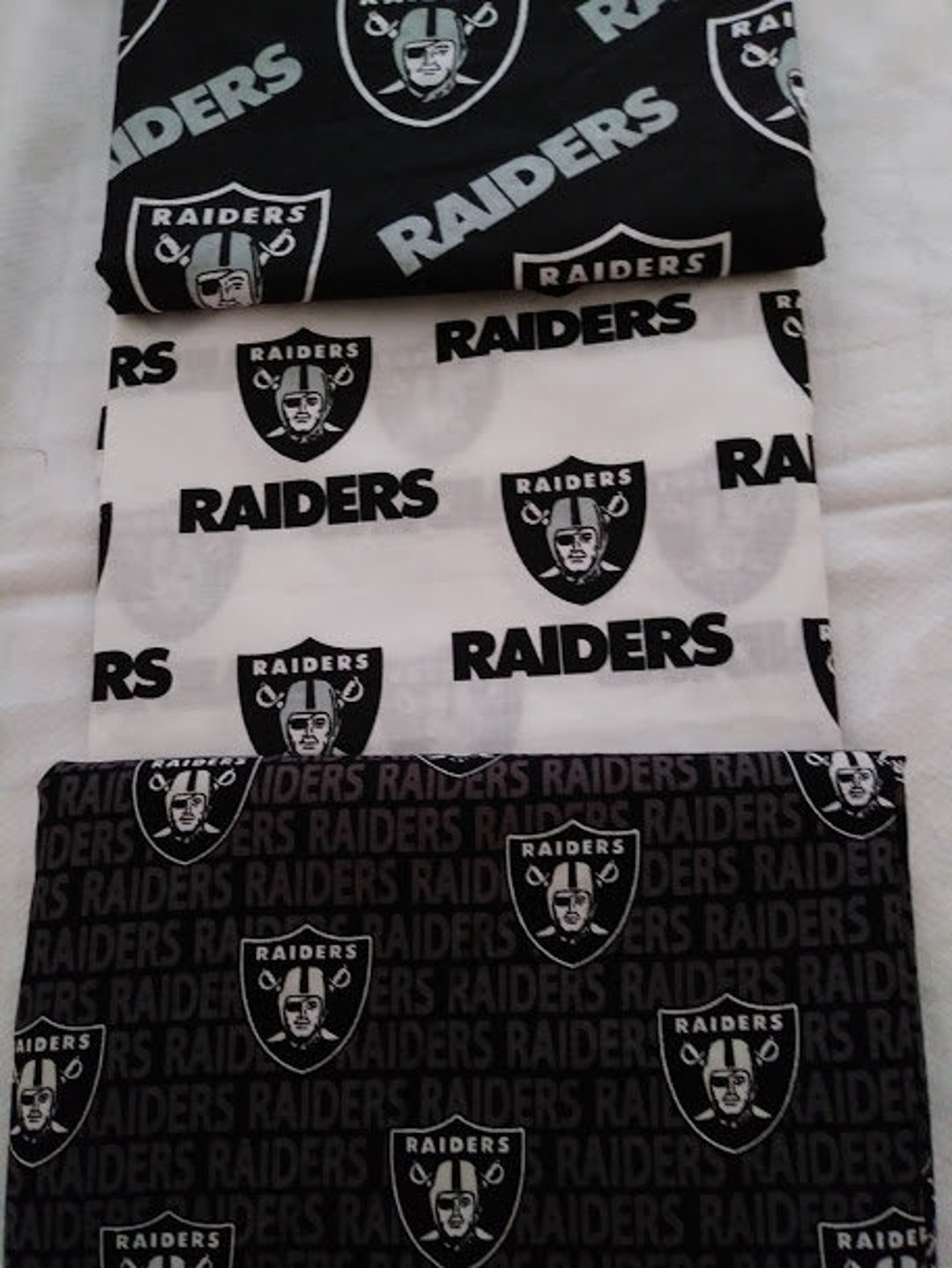 Oakland Raiders Football Fabric -18"x58" Inches - Etsy