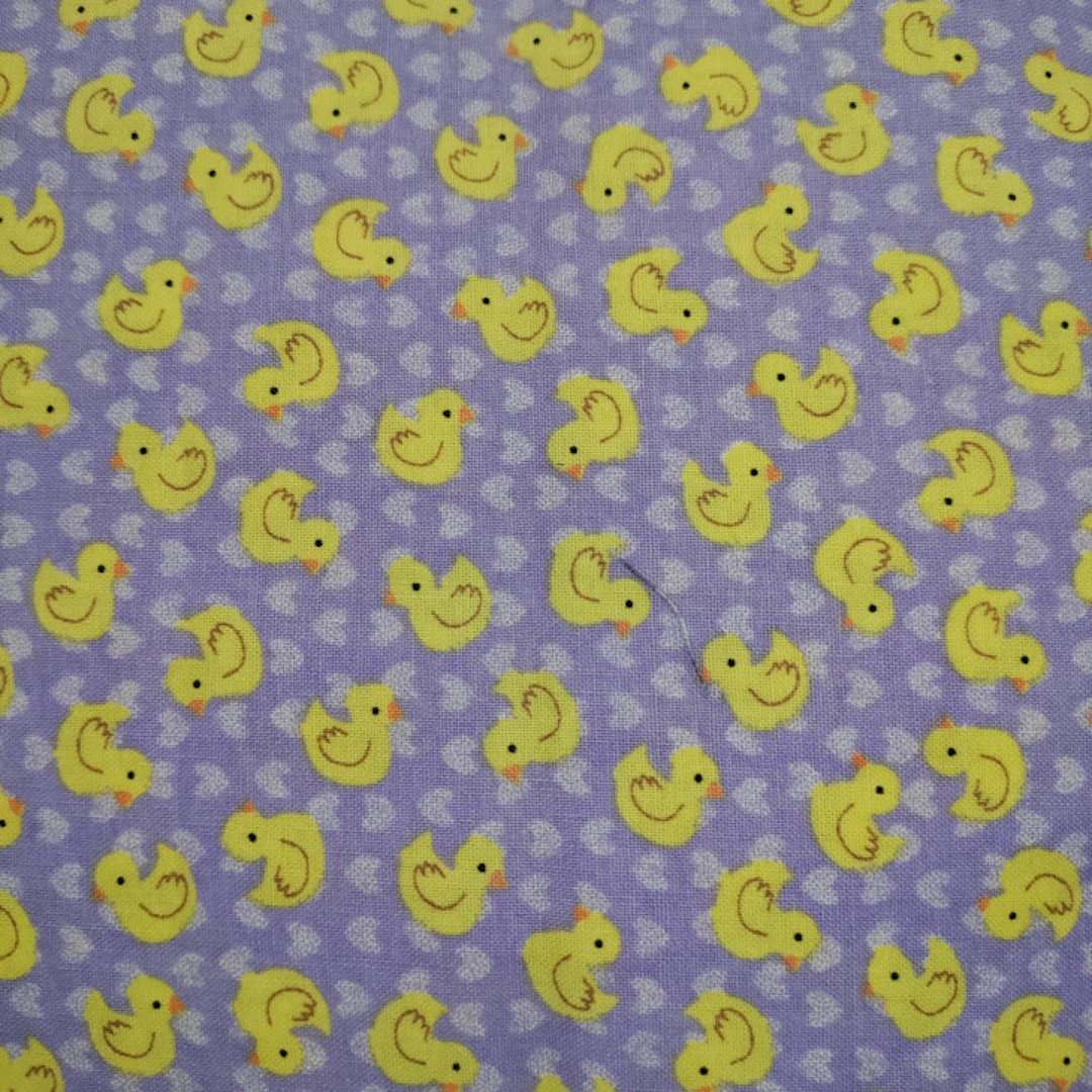 Designe by Logantex Noah's Ach Yellow Duck With Purple Heart Fabric ...