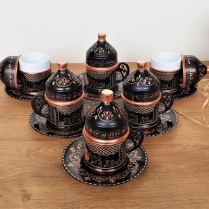 Engraved Turkish Copper Coffee Cup Mug Set,high Quality Turkish Arabic ...