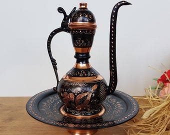 Decorative Copper Pitcher,hammered Copper Ewer Basin Set,engraved Small ...