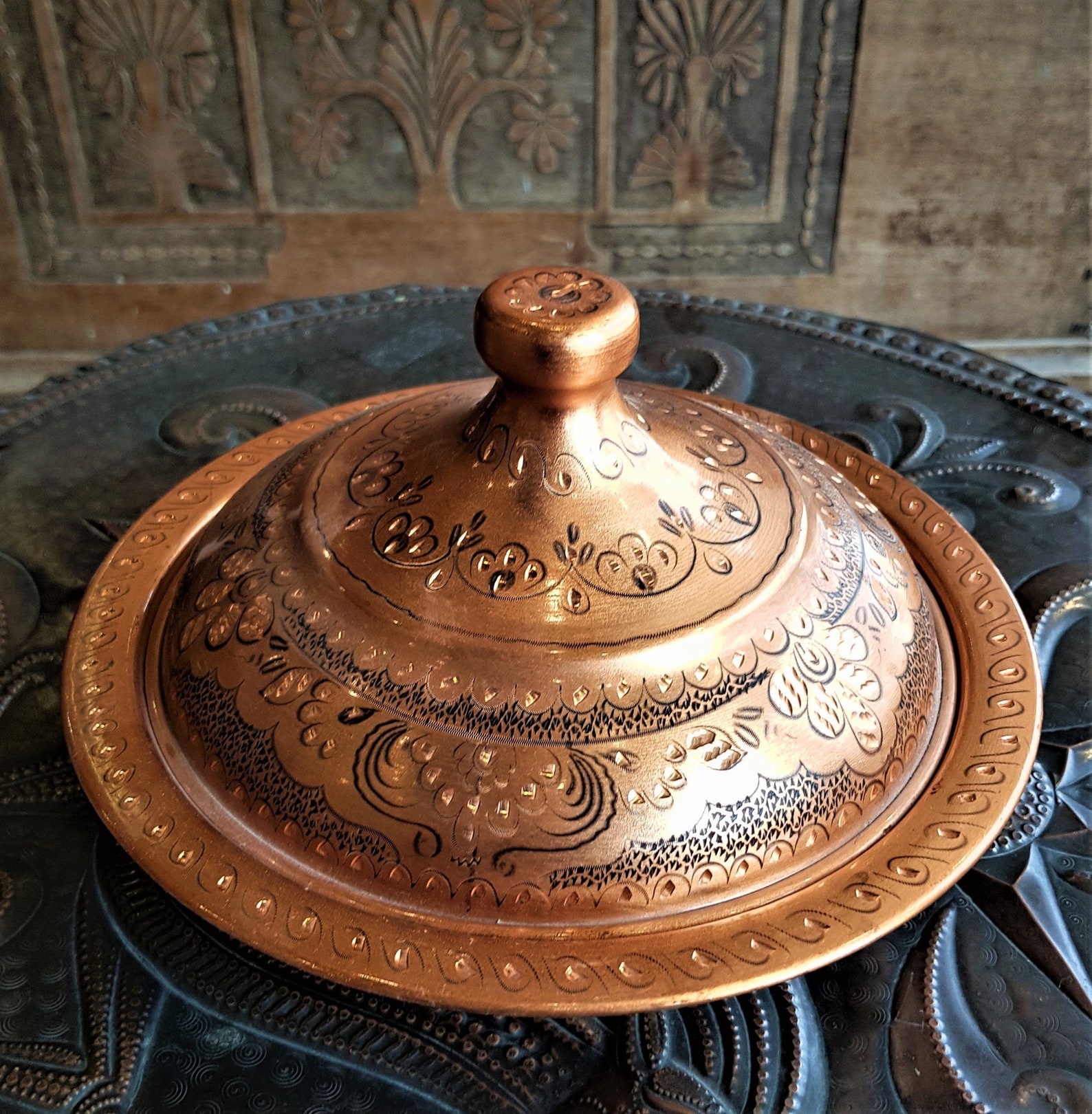 Large Decorative Sugar Bowlrustic Copper Candy Dish With - Etsy