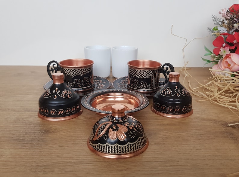 Engraved Turkish Copper Coffee Cup Mug Set,high Quality Turkish Arabic ...