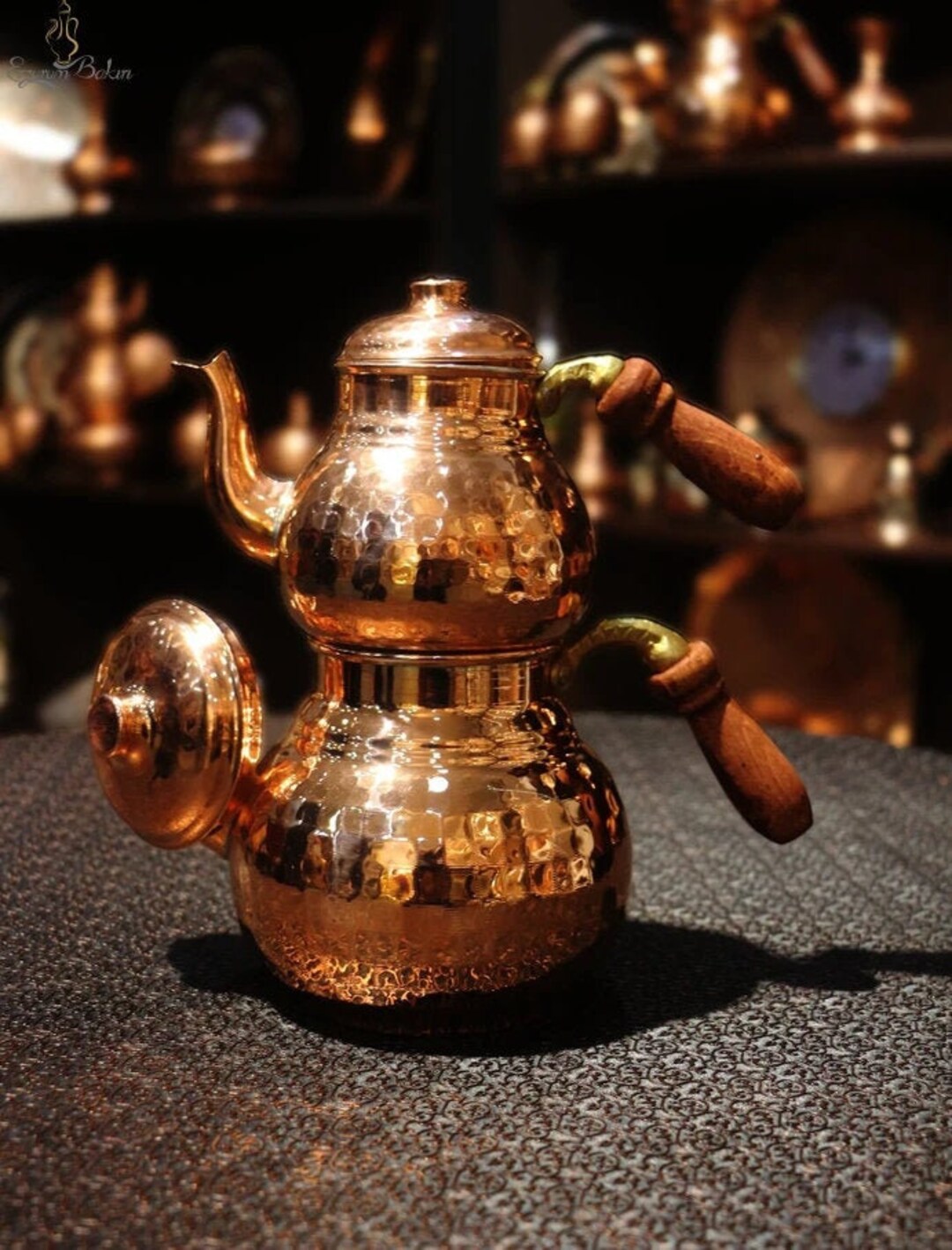 Handmade Turkish Copper Teapot Set,traditional Turkish Black Tea Kettle ...