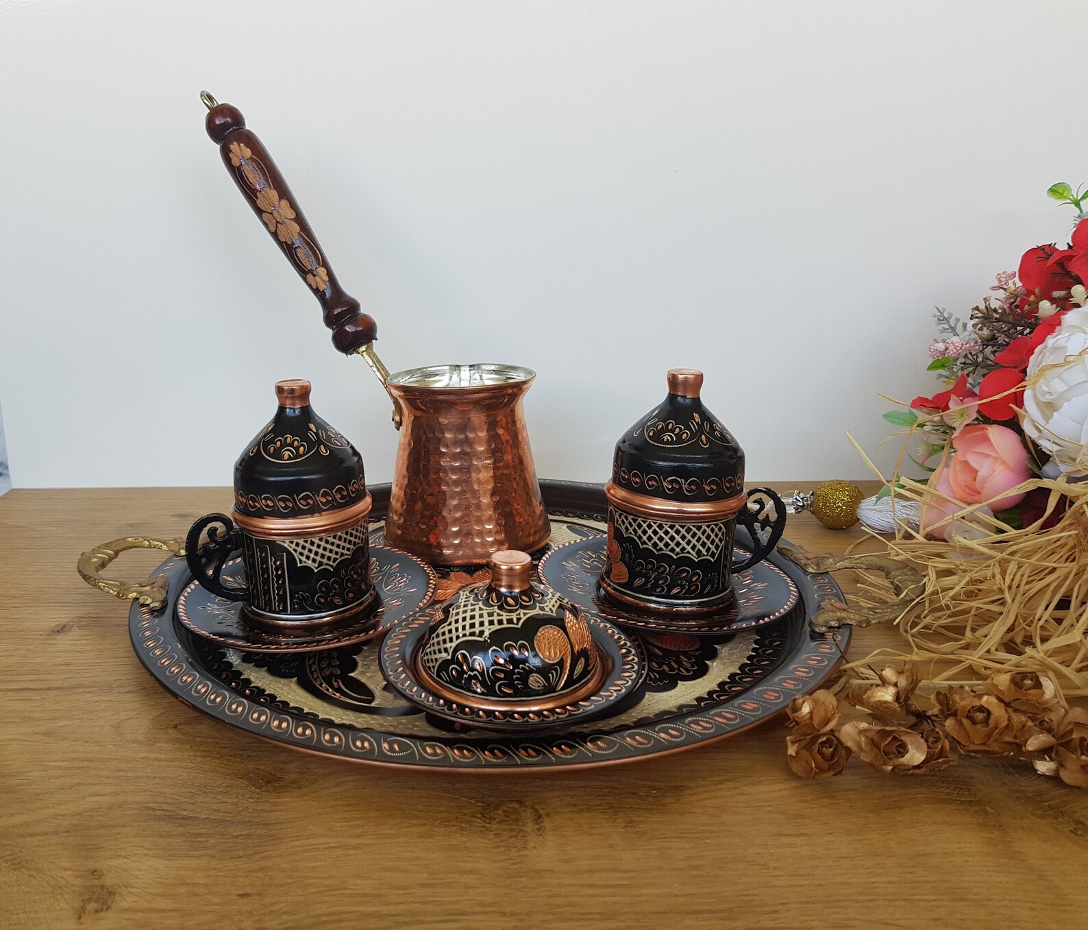 Turkish Coffee Cup Mug Set With Tray and Turkish Coffee | Etsy