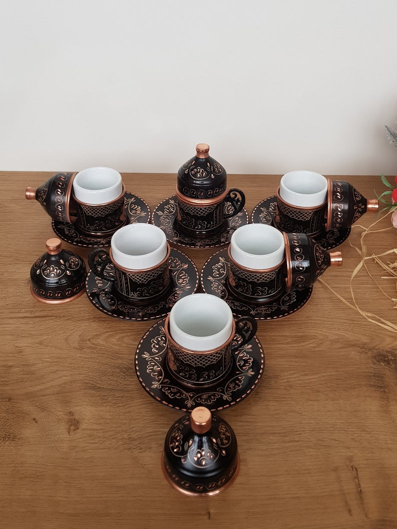 Engraved Turkish Copper Coffee Cup Mug Set,high Quality Turkish Arabic ...